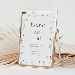 Printable Wedding Favour Table Sign With Flowers, Floral Favor Signage ...