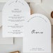 Arch Menu Template With Guest Name, Printable Arch Wedding Menu 5x7 ...