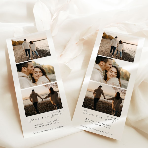 Photo Booth Save the Date Template - Etsy