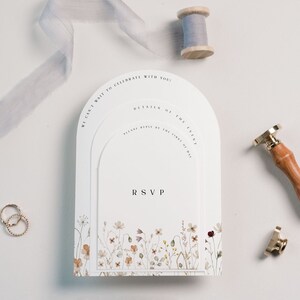 Floral Arch Wedding Invitation Template Suite - Etsy