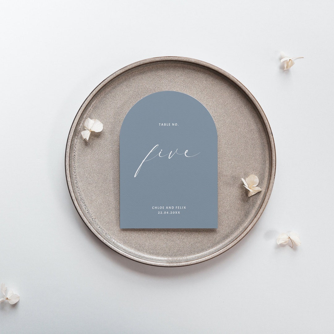 Arch Table Number Template With Calligraphy Font, Modern Arch Wedding ...