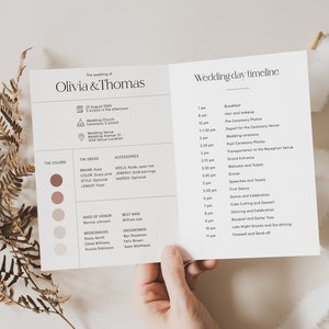 Bridal Party Info Booklet Template for Bridesmaids and Groomsmen in ...