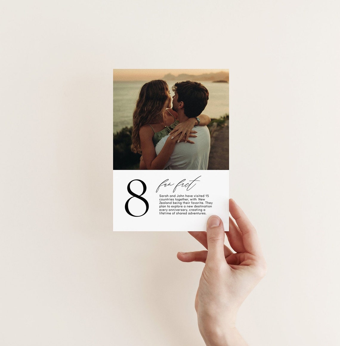 Fun Facts Table Number Template With Photo Modern Love Story Table Sign ...