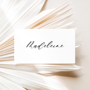 Printable Wedding Place Card Template With Calligraphy Font, Elegant ...