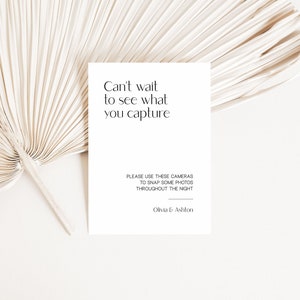 Disposable Camera Sign Template, Minimalist Capture the Memories Sign ...