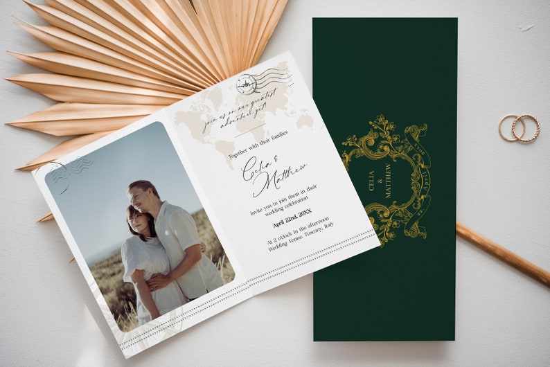 Boarding Pass Wedding Invitation Template Suite With Photo and - Etsy