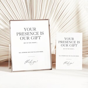Printable Wedding Gift Table Sign Template, Simple and Minimalist Gift ...