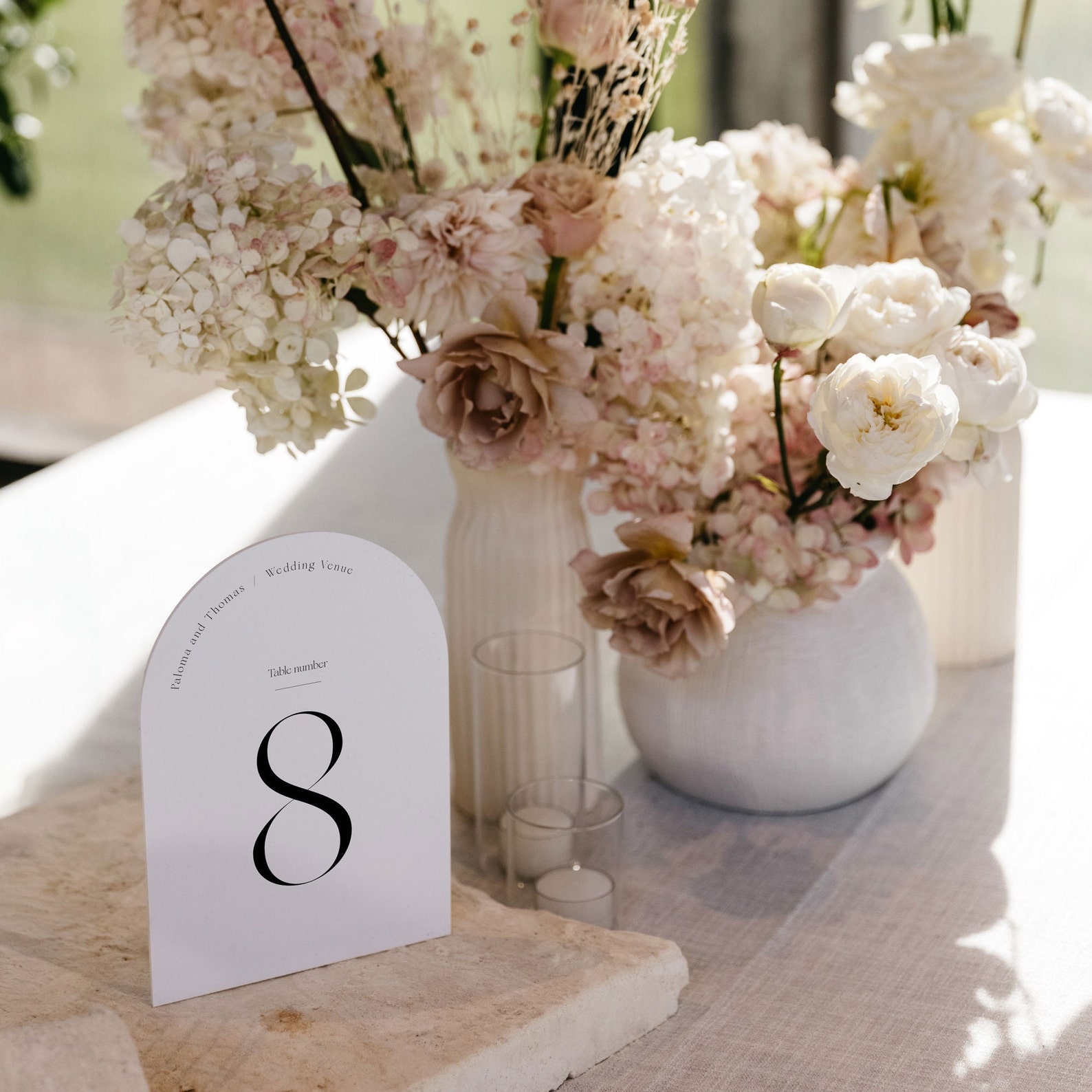 Printable Arch Table Number Template, Modern Wedding Table Card Arched ...