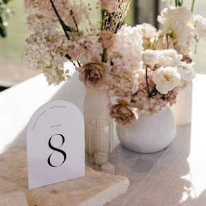 Printable Arch Table Number Template, Modern Wedding Table Card Arched ...