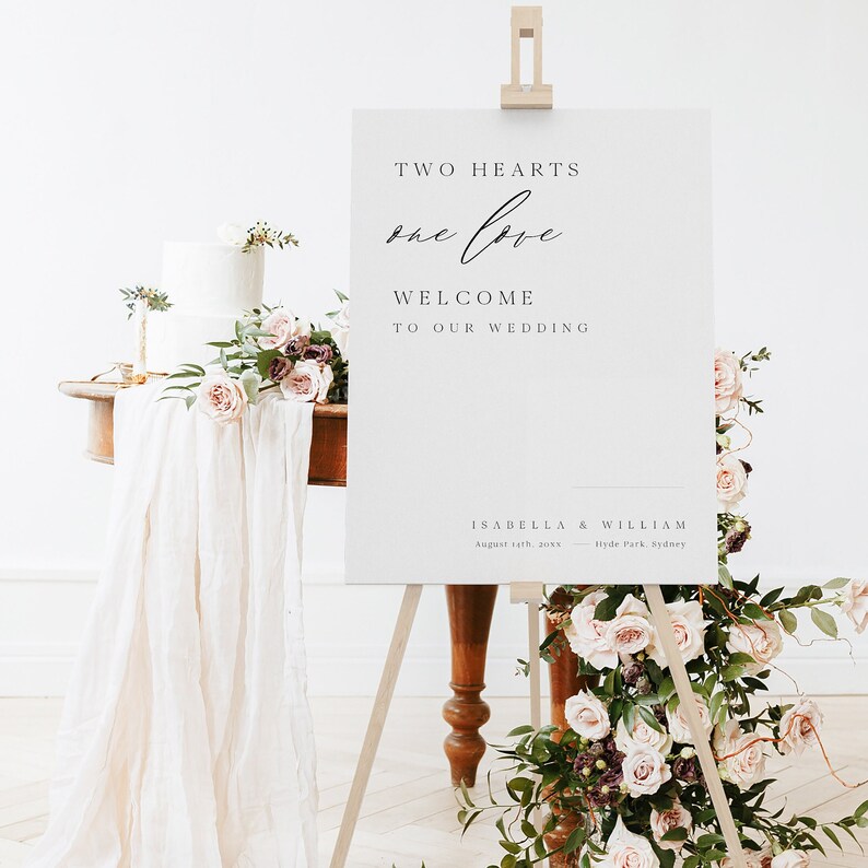 Printable Wedding Welcome Sign, Minimalist Welcome Poster, Signage ...