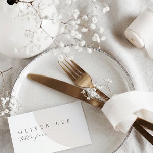 Half Moon Wedding Menu & Place Card Template Set - Etsy