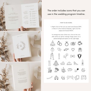Modern Wedding Program Template, Elegant Order of Service, Wedding ...
