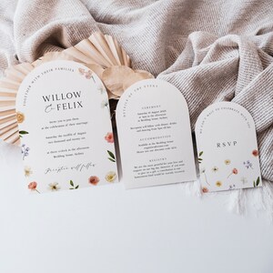 Floral Arch Wedding Invitation Template Suite, Printable Boho ...
