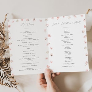 Floral Catholic Wedding Ceremony Program, Modern Order of Service ...