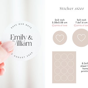 Round Save the Date Sticker Template Editable Save Our Date - Etsy
