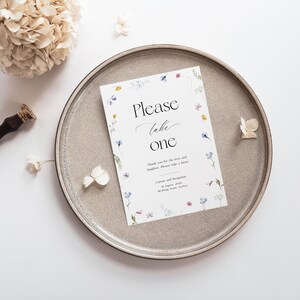 Printable Wedding Favour Table Sign With Flowers, Floral Favor Signage ...