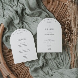 Arch Menu Template With Guest Name, Printable Arch Wedding Menu 5x7 ...
