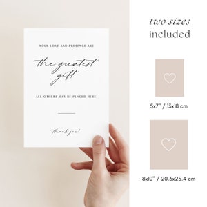 Wedding Gift Table Sign Template, Modern Editable Reception Gift Sign ...