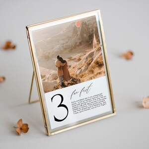 Fun Facts Table Number Template With Photo Modern Love Story Table Sign ...