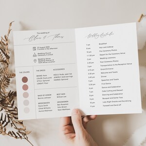 Bridal Party Info Booklet Template for Bridesmaids and Groomsmen ...