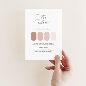 Printable RSVP + Wedding Attire Card Template With QR Code, Guest Dress ...