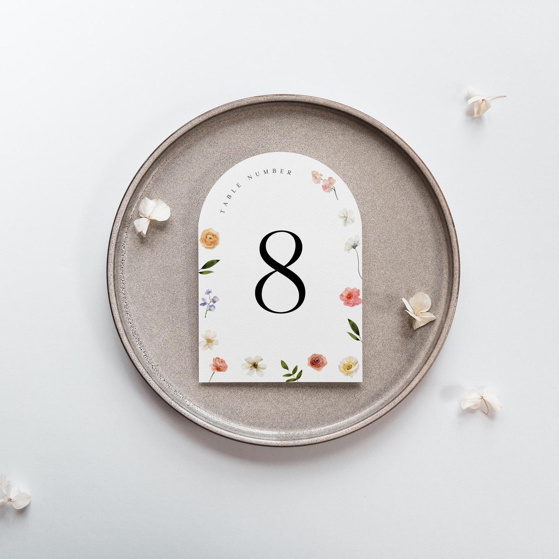 Printable Arch Table Number Template With Wildflowers, Arched Floral ...