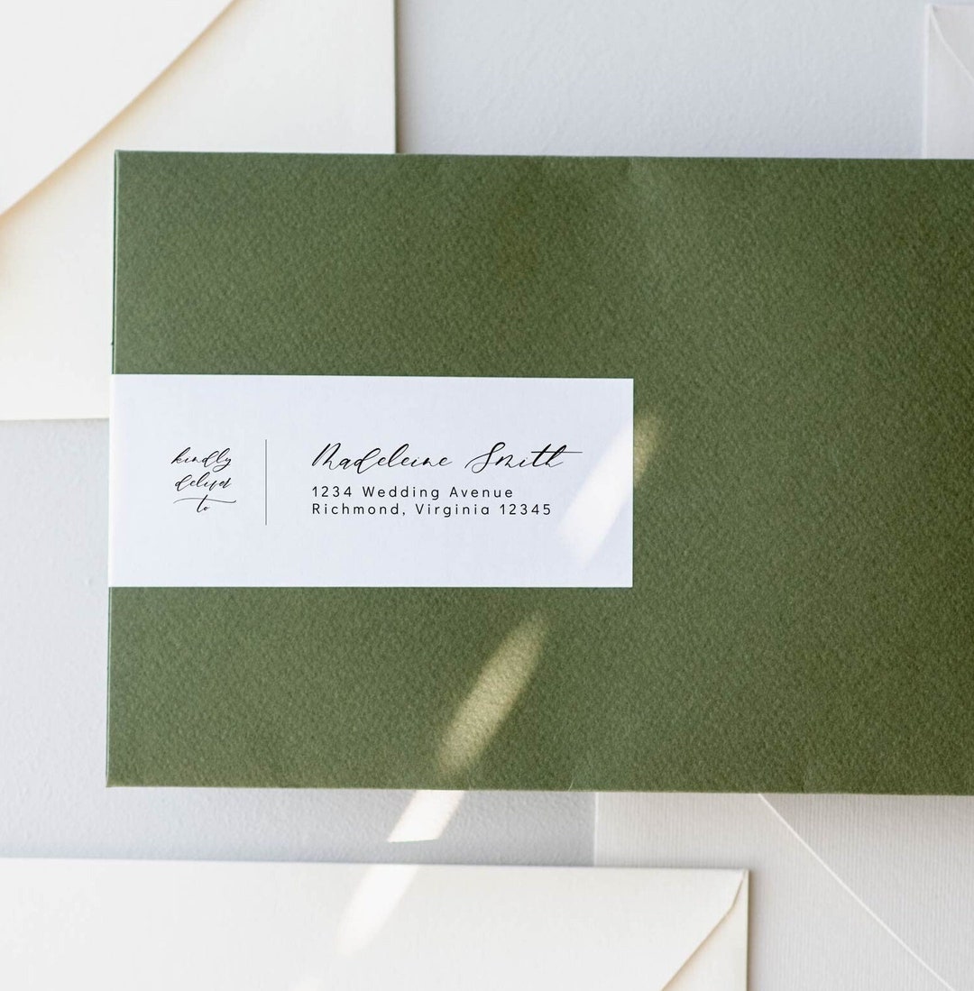 Printable Address Label Template, Minimalist Wrap Around Sticker for ...