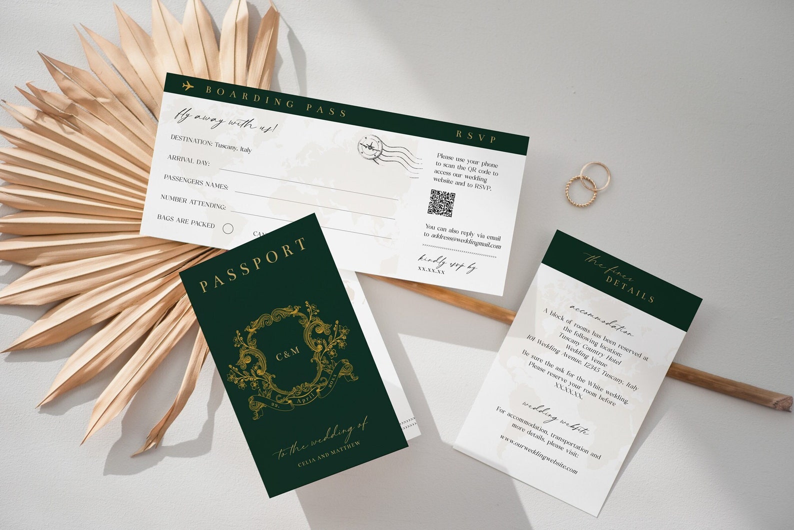 Boarding Pass Wedding Invitation Template Suite With Photo and - Etsy