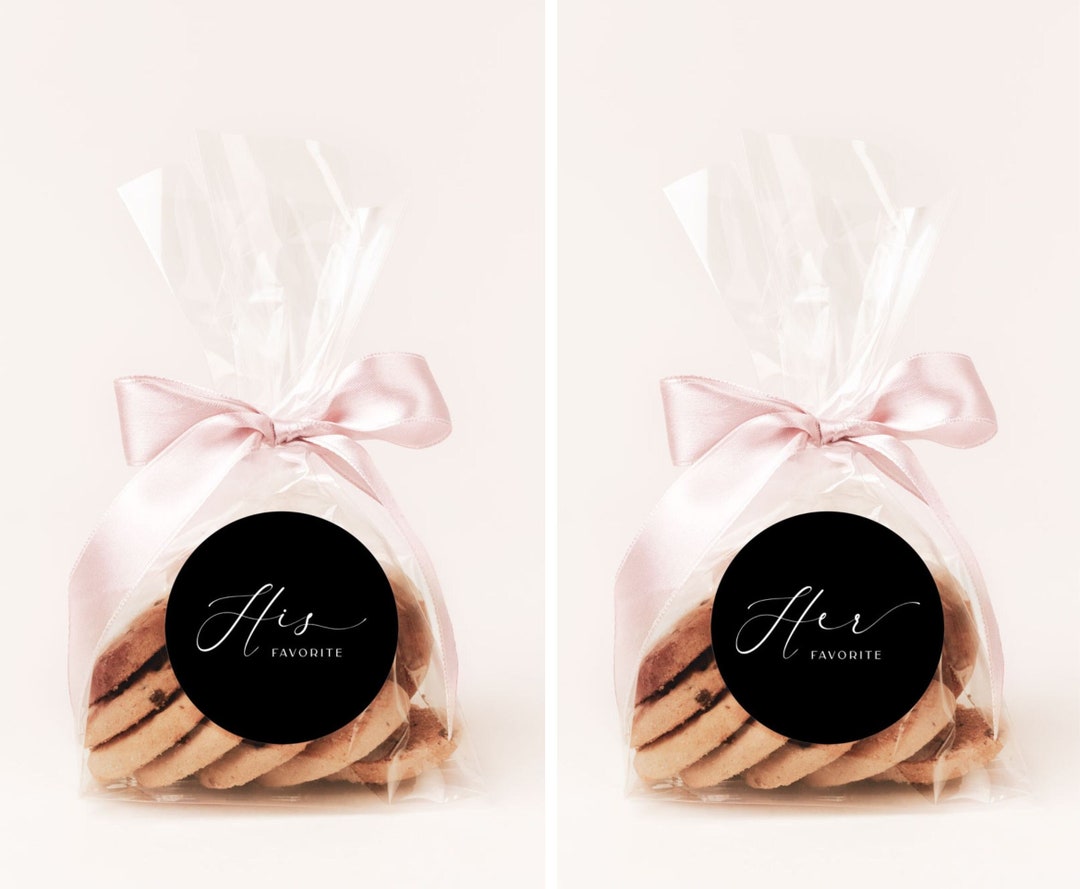Wedding Favor Sticker Template, His and Her Favorite Party Favour ...