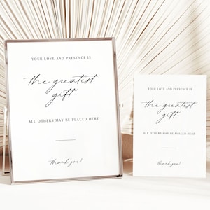 Wedding Gift Table Sign Template, Modern Editable Reception Gift Sign ...