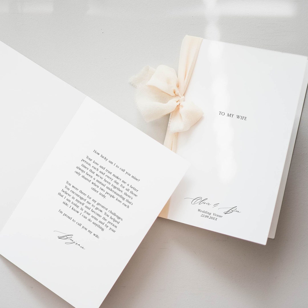 Modern Wedding Vow Template With Calligraphy Font Elegant Simple ...
