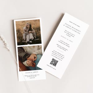 Printable Wedding Invitation Template With Picture, Minimalist 4x9 ...