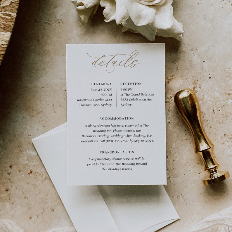 Printable Wedding Invitation Template Suite With Calligraphy Font ...