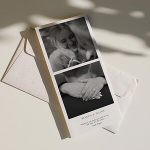 Printable Wedding Invitation Template With Picture, Minimalist 4x9 ...