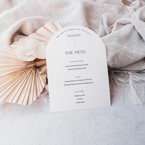 Arch Menu Template With Guest Name, Printable Arch Wedding Menu 5x7 ...