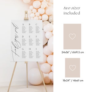Printable Wedding Seating Chart Template With Calligraphy Font ...