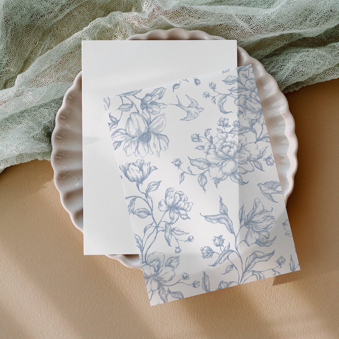 Printable Floral Vellum Overlay for With Monochrome Flowers, Vintage ...