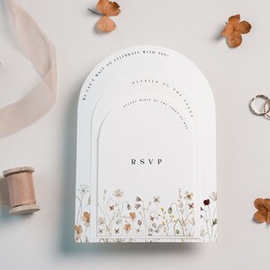 Floral Arch Wedding Invitation Template Suite - Etsy