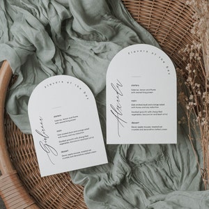 Arch Menu Template With Guest Name, Printable Arch Wedding Menu 5x7 ...