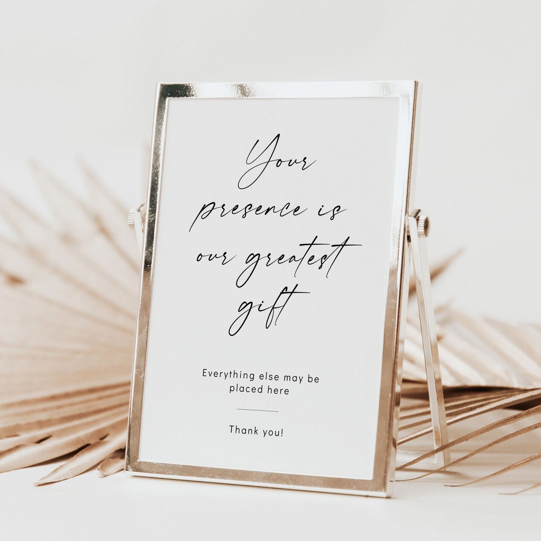 Printable Gift and Cards Table Sign Template With Calligraphy Font ...