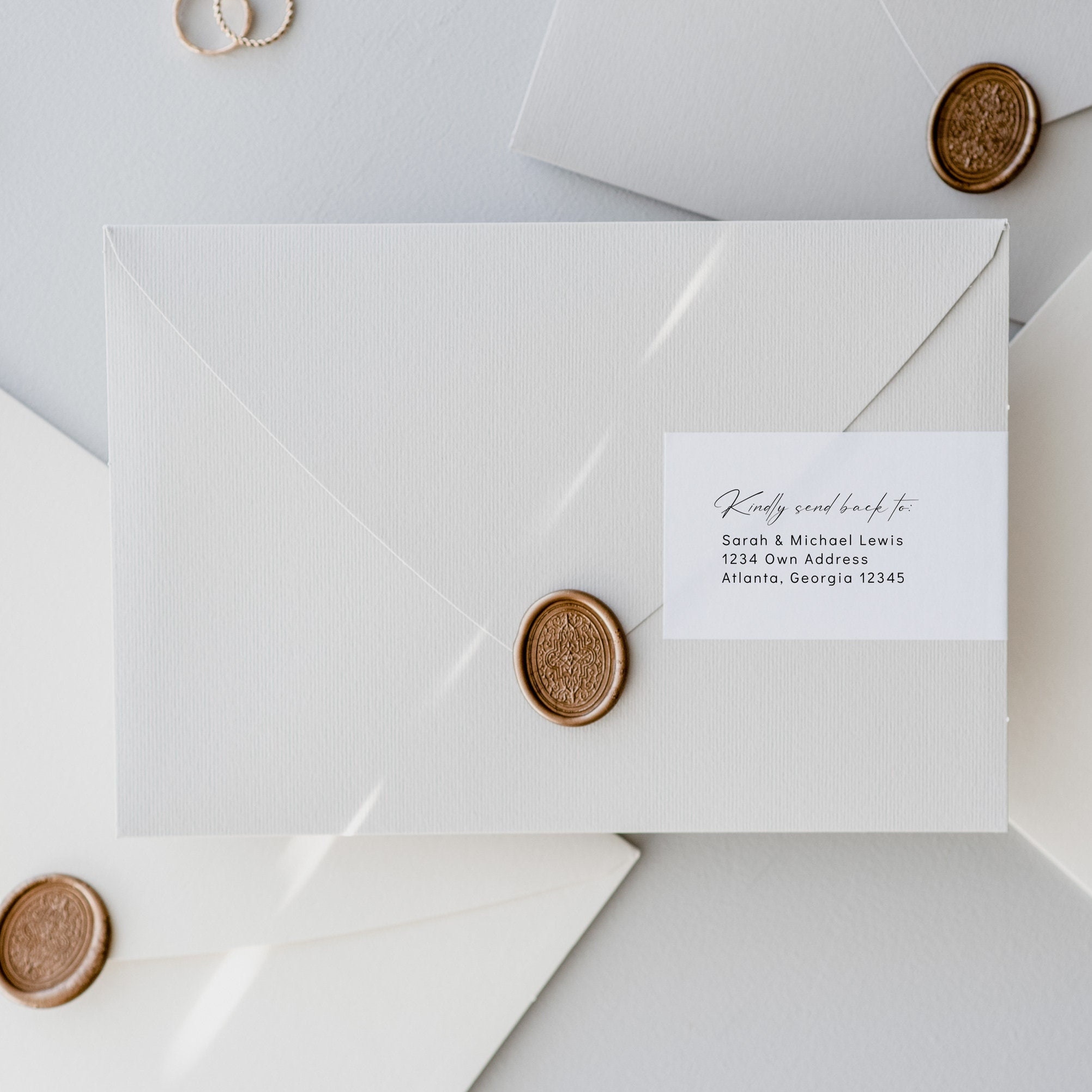 Envelopes Address Label Template Printable With Script Font, Minimalist ...