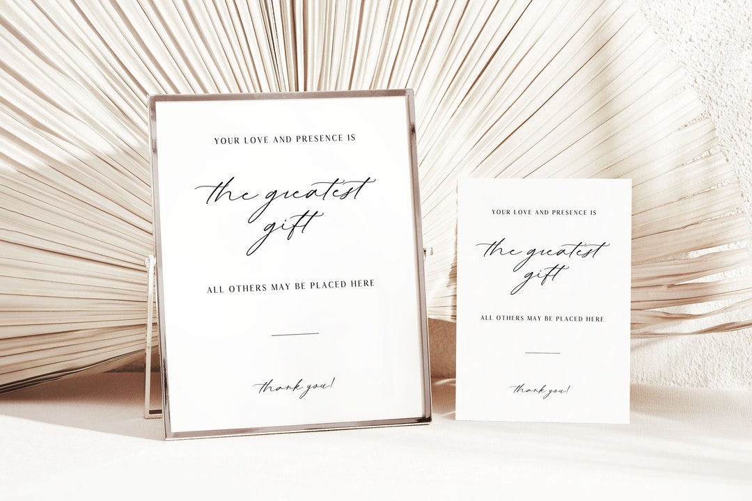 Wedding Gift Table Sign Template Modern Editable Reception - Etsy