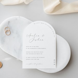 Half Arch Wedding Invitation Template Suite in Sage Green - Etsy UK