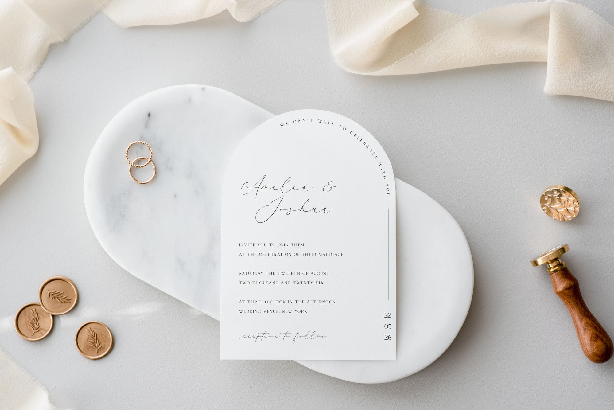 Half Arch Wedding Invitation Template Suite in Sage Green - Etsy UK