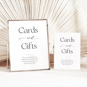 Wedding Gift Table Sign Template, Modern Editable Reception Gift Sign ...