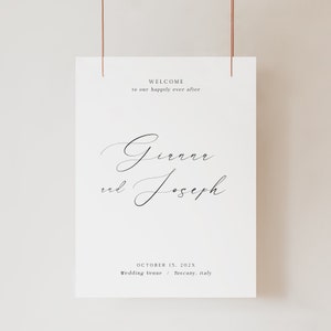 Printable Wedding Welcome Sign Template With Calligraphy Font, Elegant ...