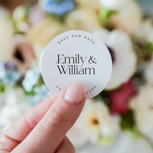 Round Save the Date Sticker Template Editable Save Our Date - Etsy