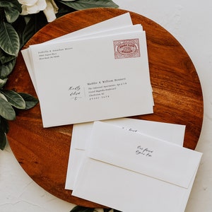 Minimalist Calligraphy Envelope Template, Wedding Addressed Envelope Template With Script Font ...