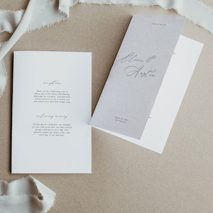Modern Wedding Ceremony Program Template Elegant Order of Service ...