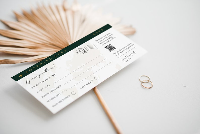 Boarding Pass Wedding Invitation Template Suite With Photo and - Etsy